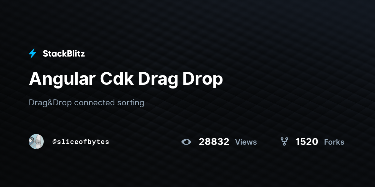 Angular Cdk Drag Drop - StackBlitz Angular Cdk Drag Drop - StackBlitz