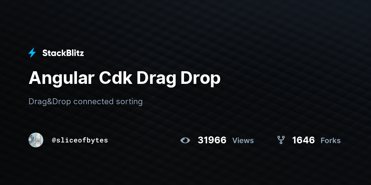 Angular Cdk Drag Drop - StackBlitz