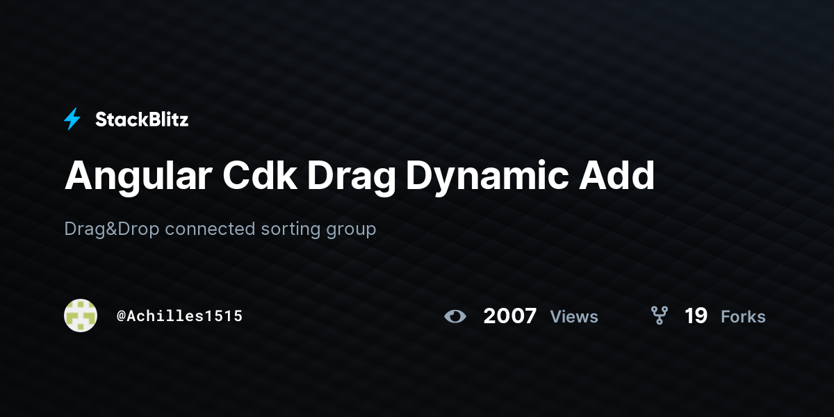 Angular Cdk Drag Dynamic Add - StackBlitz