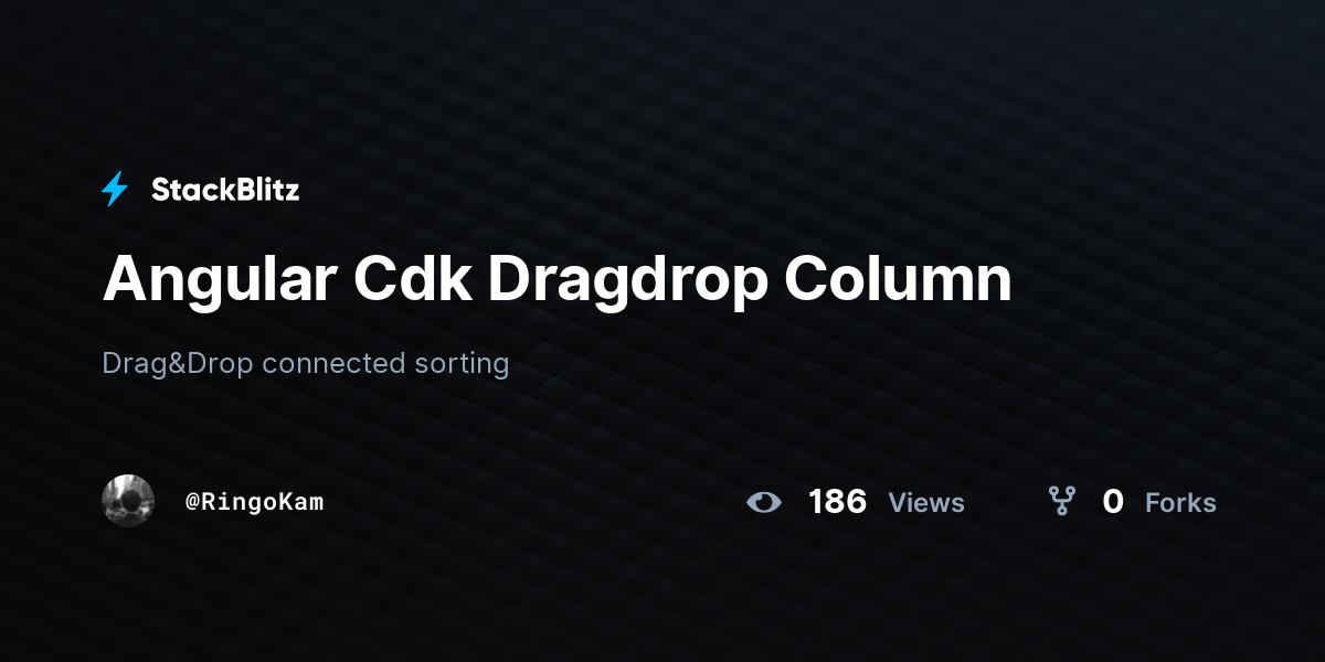 Angular Cdk Dragdrop Column - StackBlitz