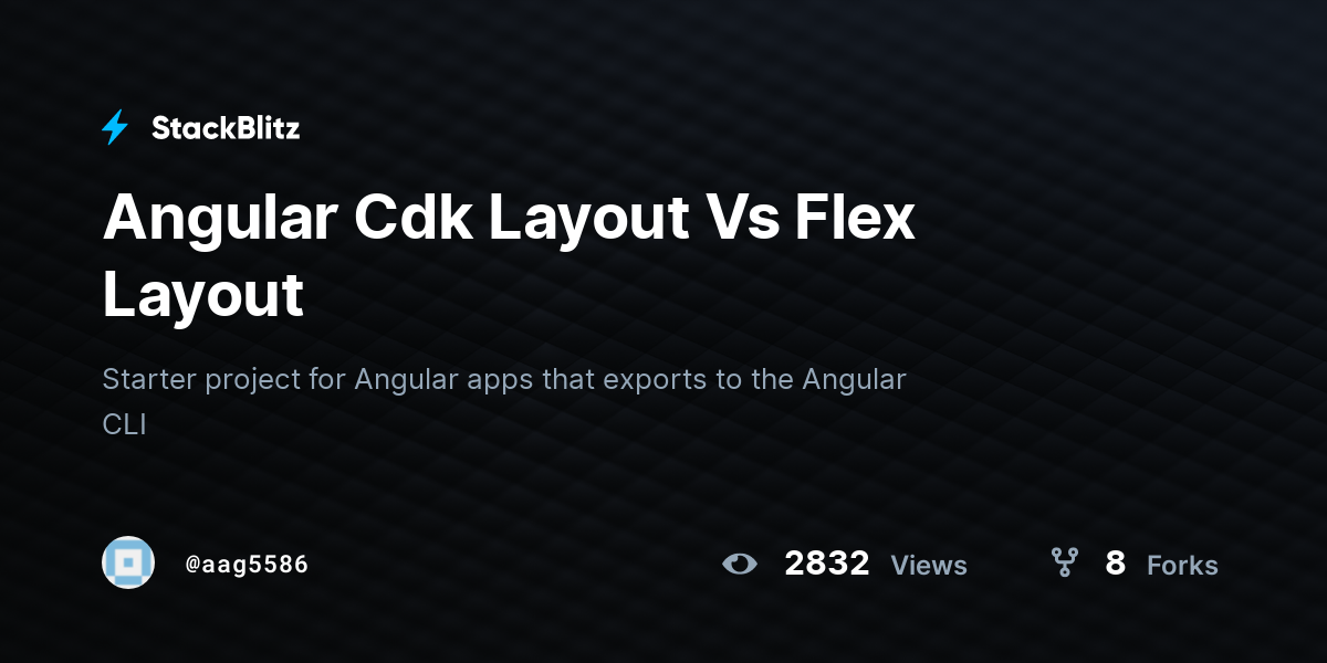Angular Cdk Layout Vs Flex Layout - StackBlitz