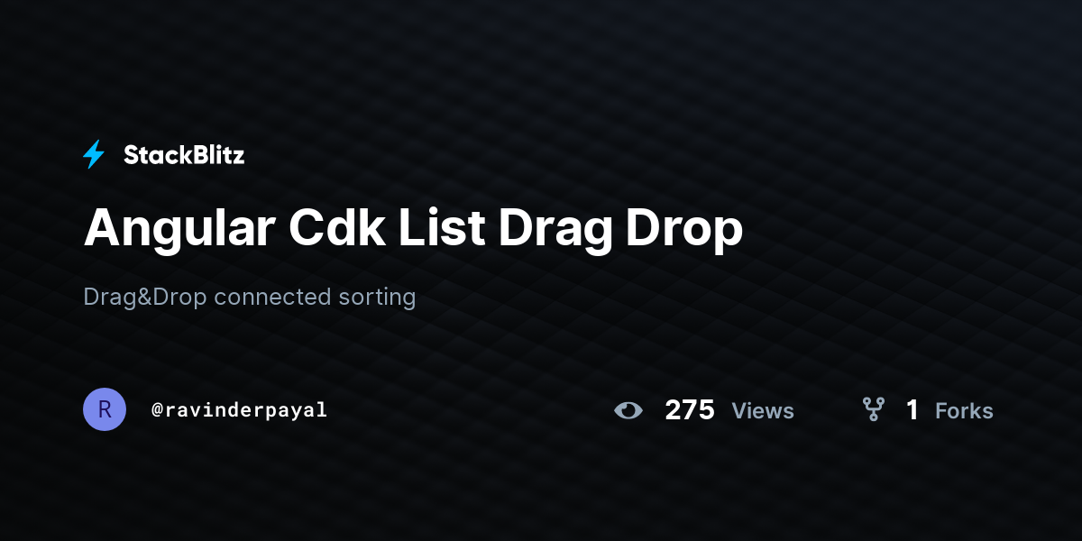 Angular Cdk List Drag Drop - StackBlitz