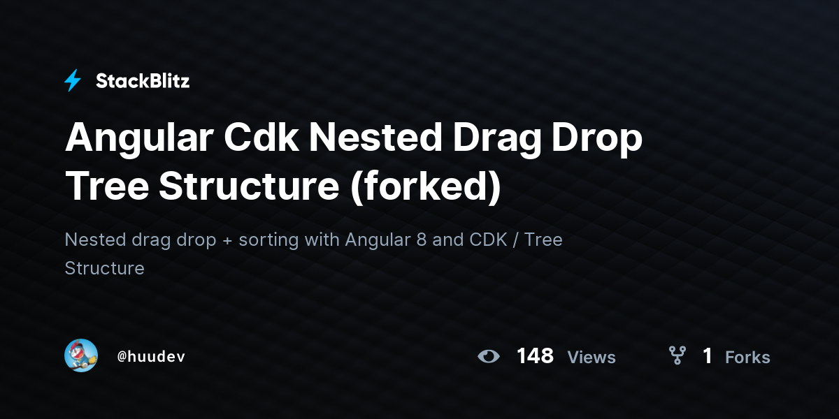 Angular Cdk Nested Drag Drop Tree Structure (forked) - StackBlitz