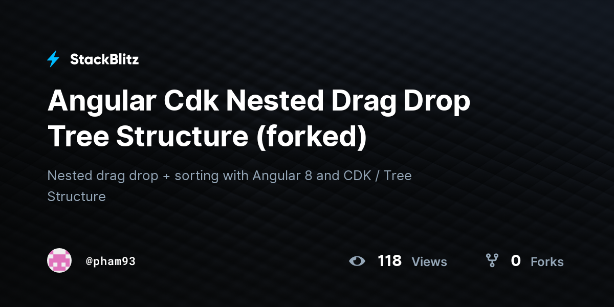 Angular Cdk Nested Drag Drop Tree Structure (forked) - StackBlitz