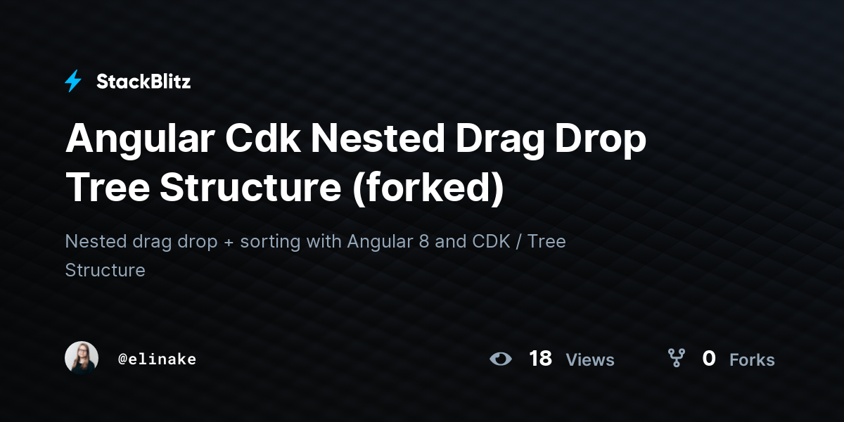 Angular Cdk Nested Drag Drop Tree Structure (forked) - StackBlitz