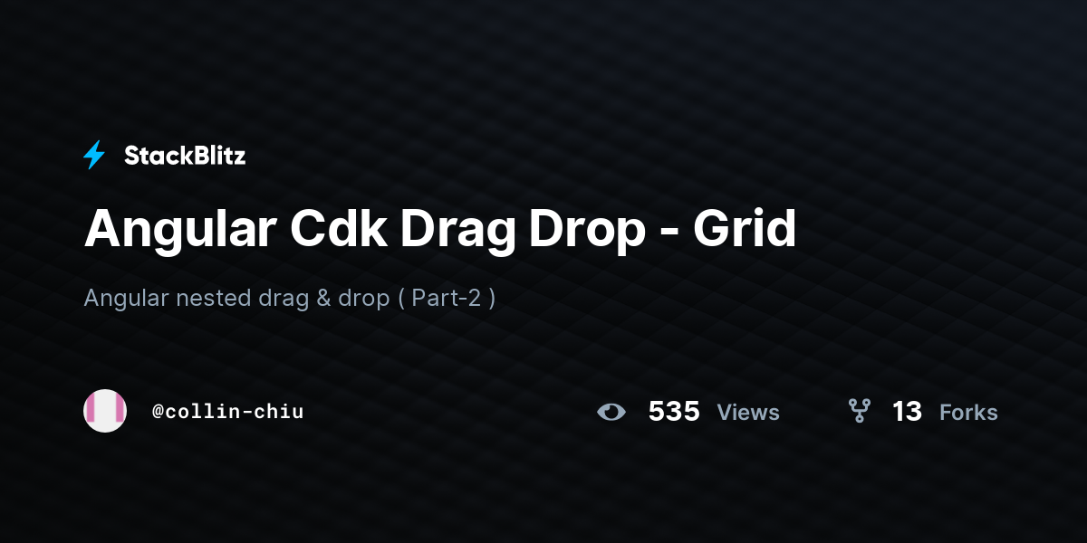 Angular Cdk Drag Drop - Grid - StackBlitz
