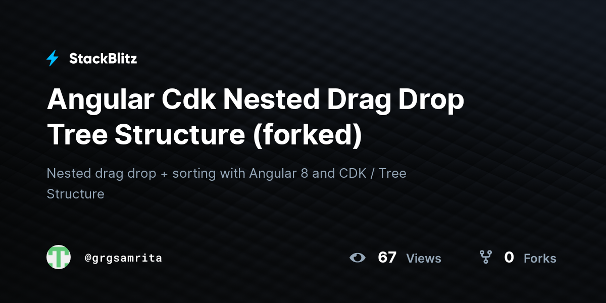 Angular Cdk Nested Drag Drop Tree Structure (forked) - StackBlitz
