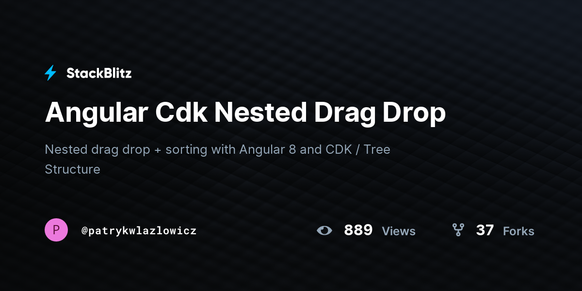 Angular Cdk Nested Drag Drop - StackBlitz