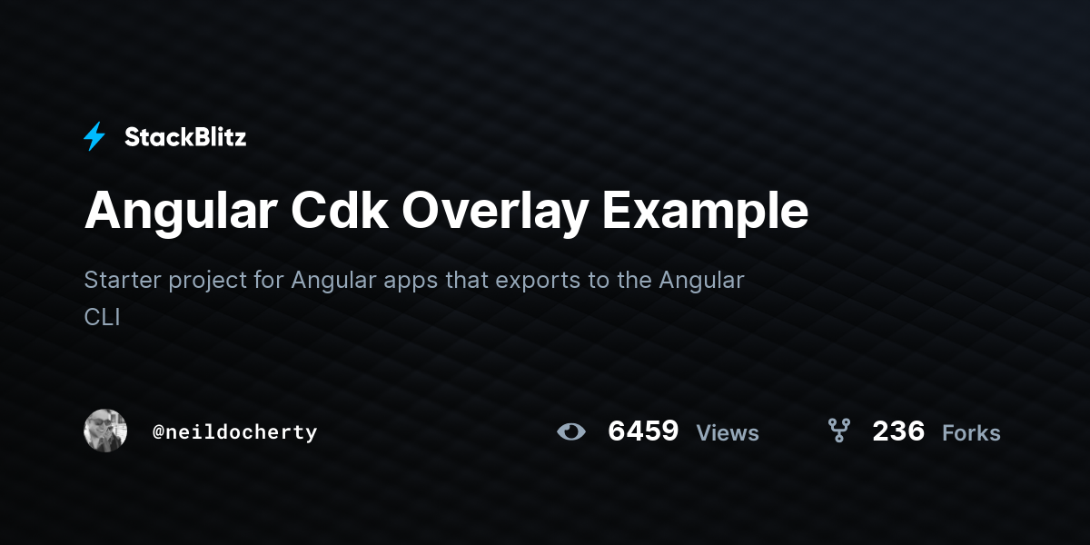 Angular Cdk Overlay Example - StackBlitz