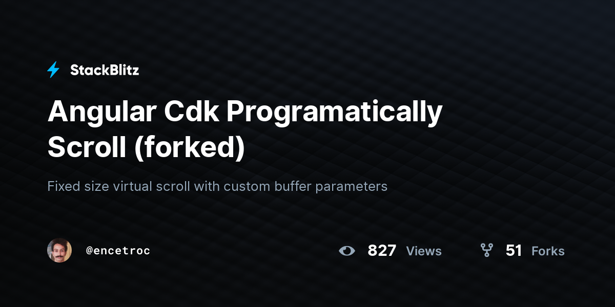 Angular Cdk Programatically Scroll (forked) - StackBlitz