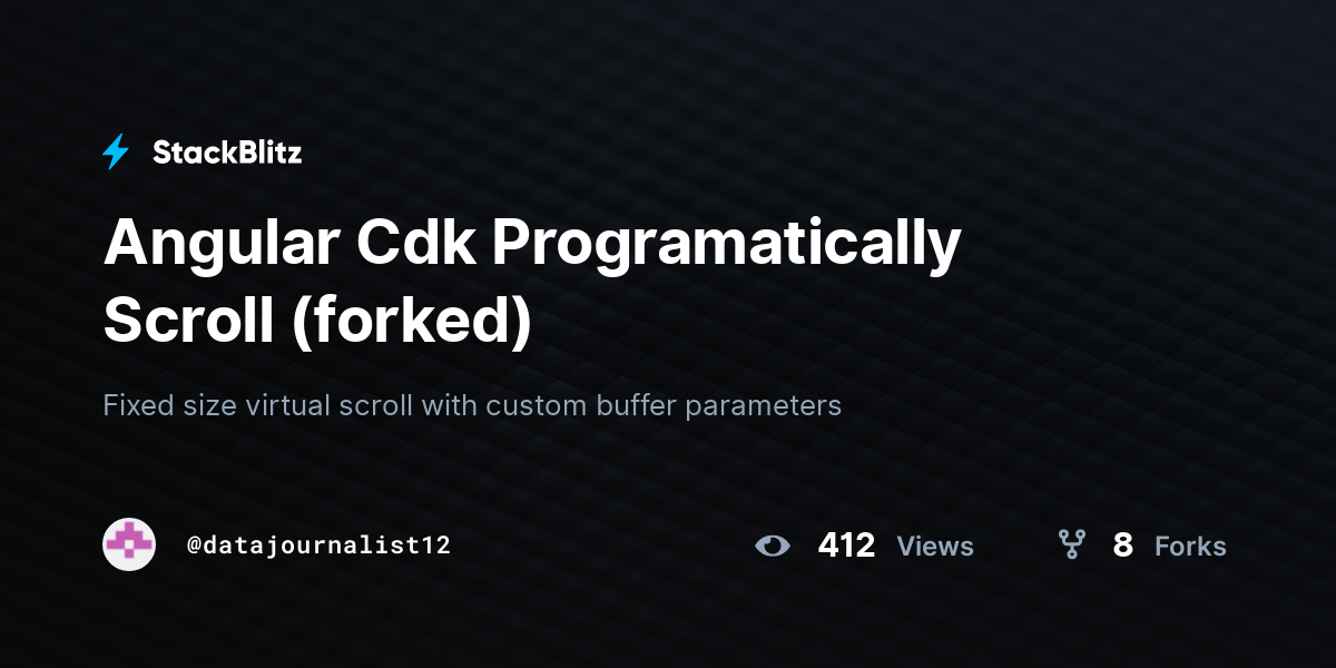 Angular Cdk Programatically Scroll (forked) - StackBlitz