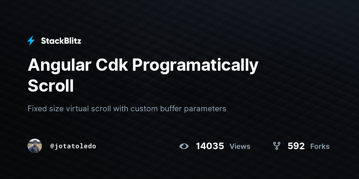 Angular Cdk Programatically Scroll - StackBlitz