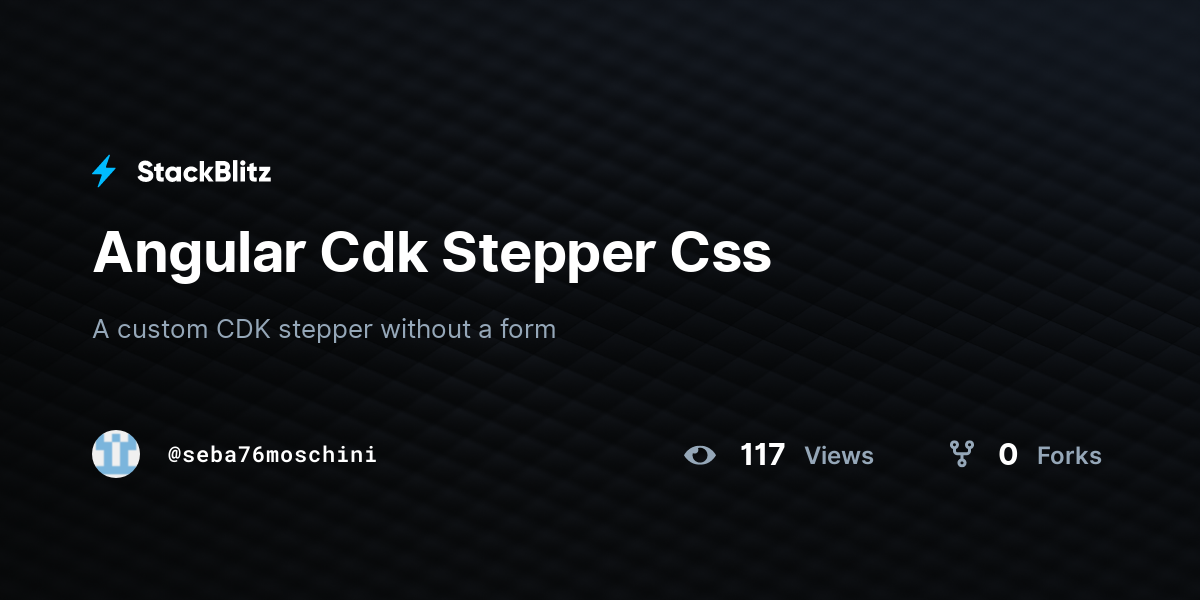 Angular Cdk Stepper Css - StackBlitz