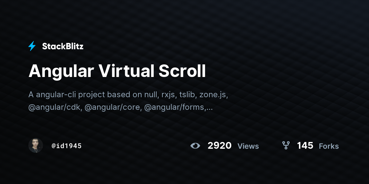 Angular Virtual Scroll - StackBlitz