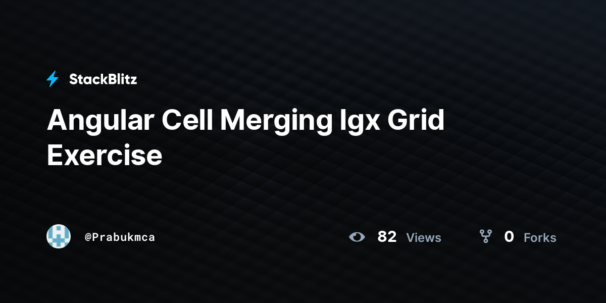Angular Cell Merging Igx Grid Exercise - StackBlitz