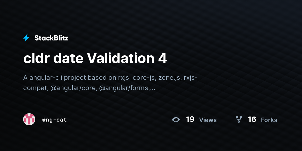 Cldr Date Validation 4 StackBlitz