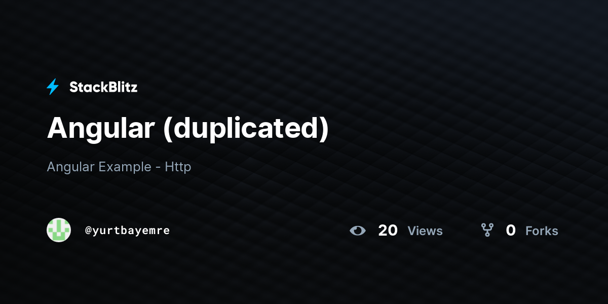 Angular (duplicated) - StackBlitz