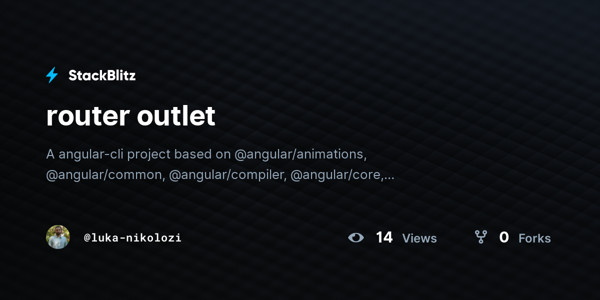 router outlet - StackBlitz