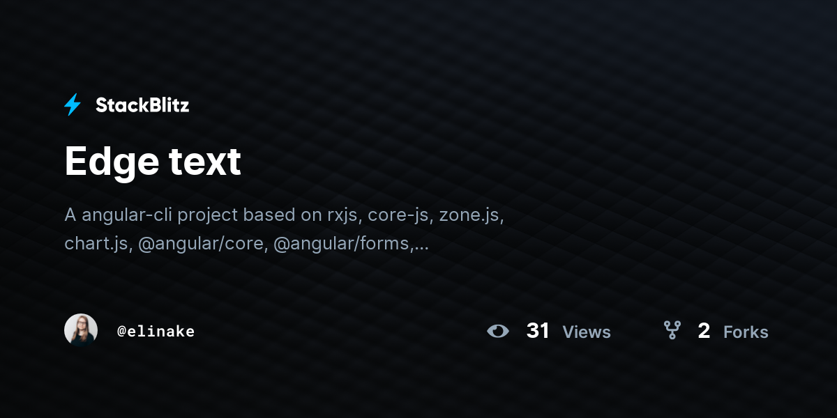 Edge text - StackBlitz