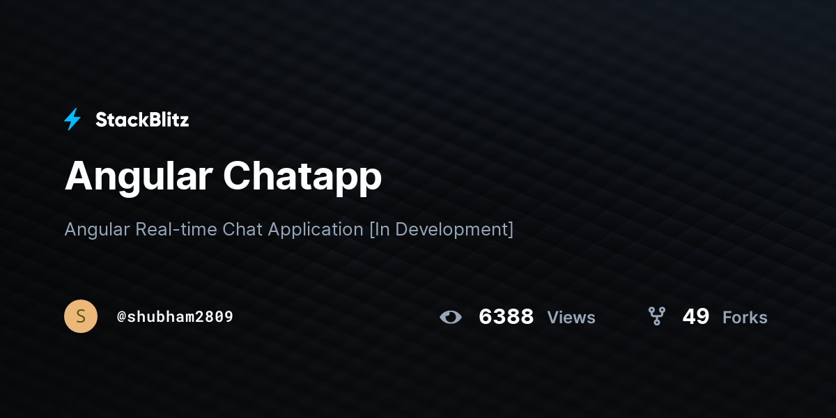 Angular Chatapp - StackBlitz