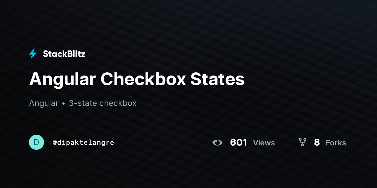 Angular Checkbox States - StackBlitz