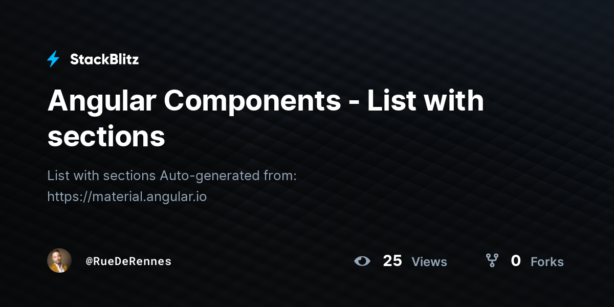 Angular Components - List with sections - StackBlitz