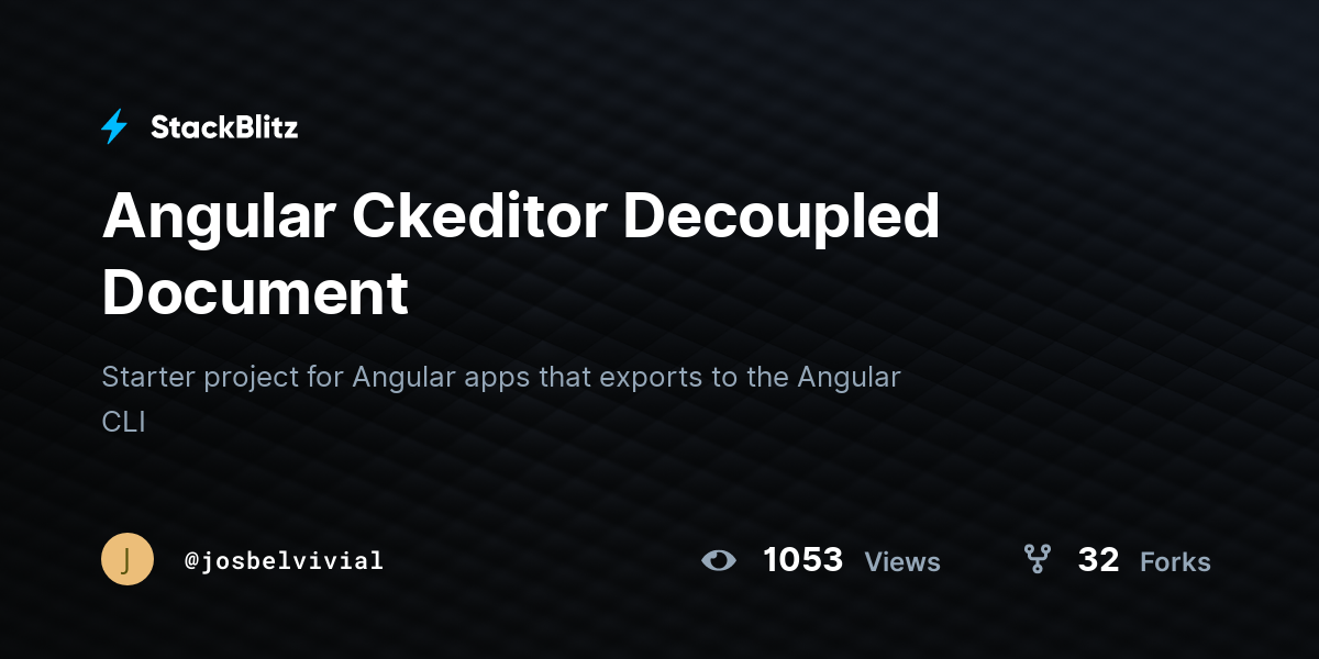 Angular Ckeditor Decoupled Document Stackblitz