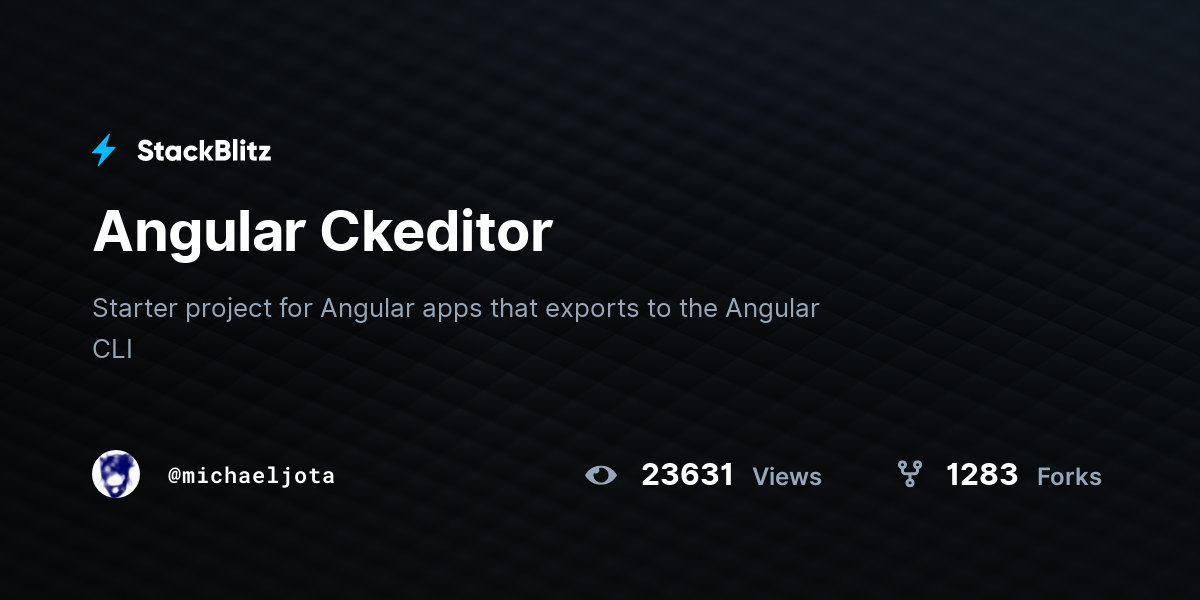 Angular Ckeditor - StackBlitz