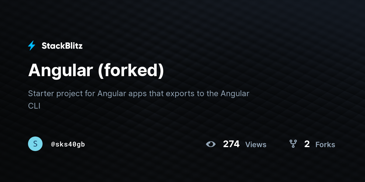 Angular (forked) - StackBlitz