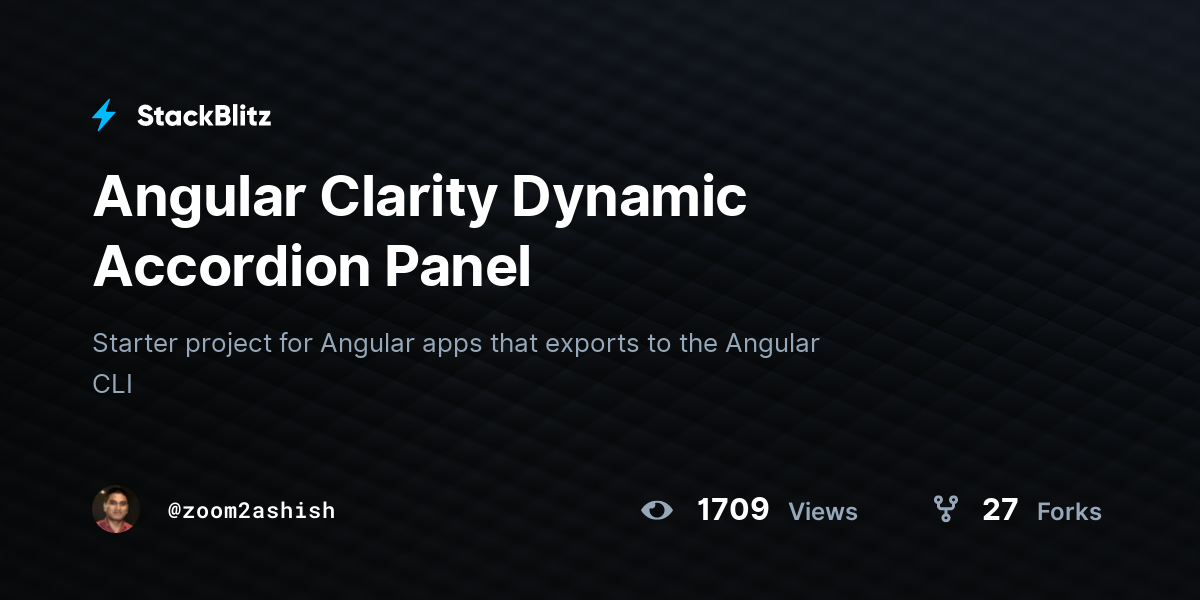 Angular Clarity Dynamic Accordion Panel - StackBlitz