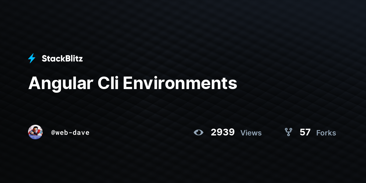 Angular Cli Environments - StackBlitz