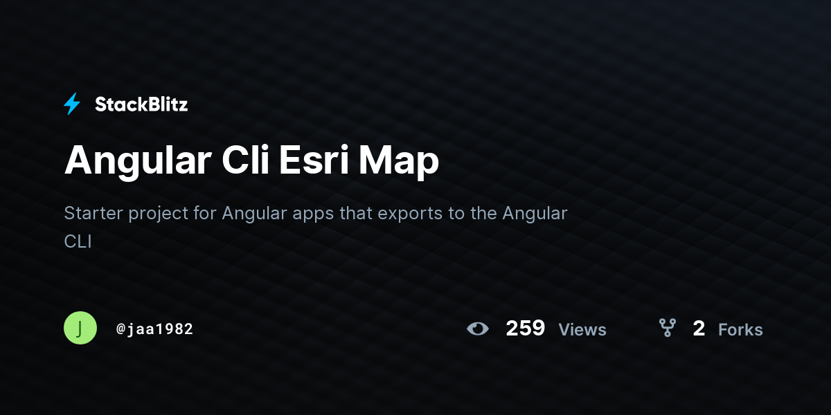 Angular Cli Esri Map - StackBlitz