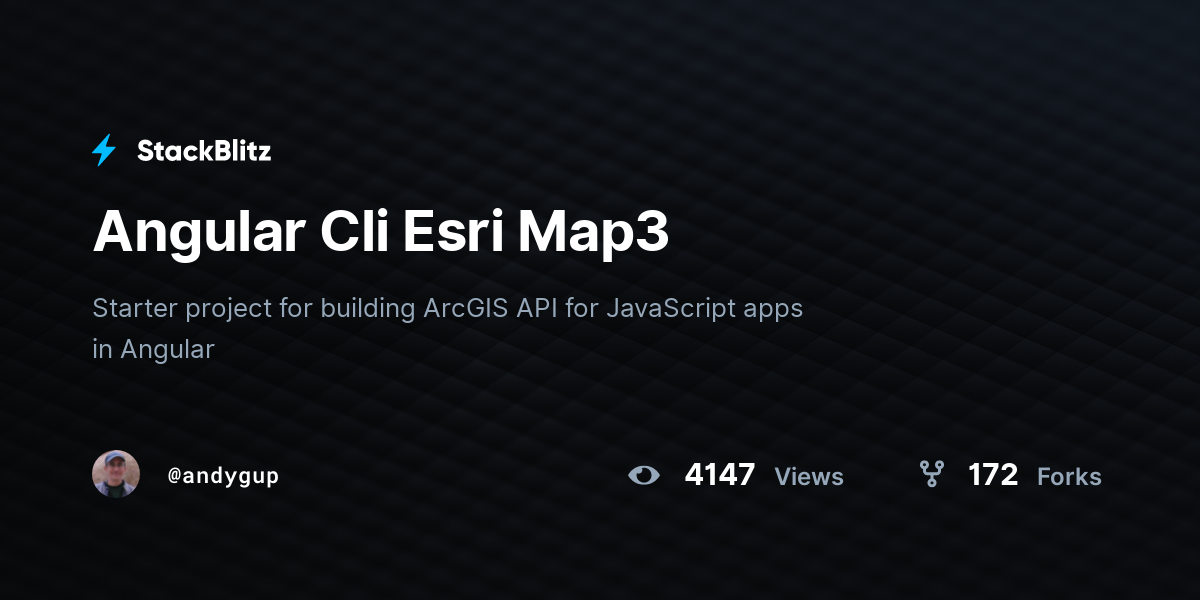 Angular Cli Esri Map3 - StackBlitz