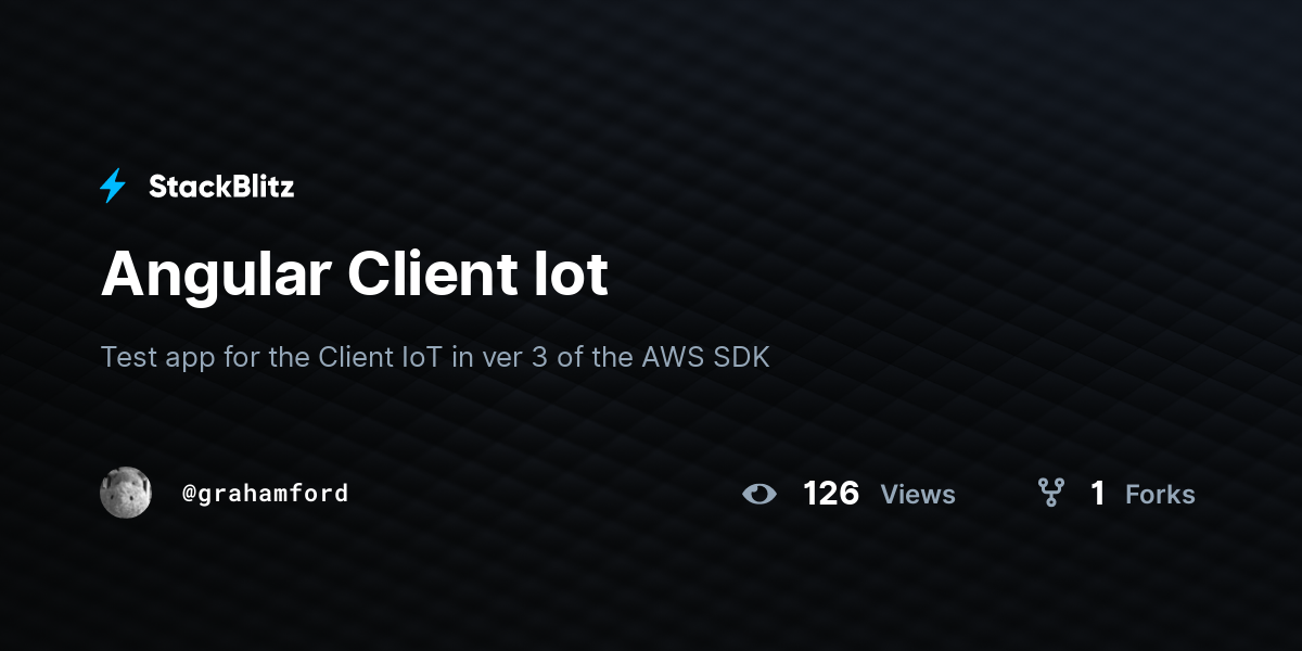 Angular Client Iot - StackBlitz
