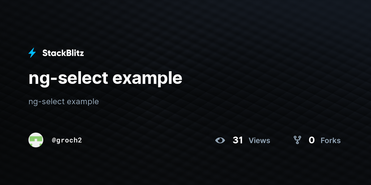 ng-select example - StackBlitz