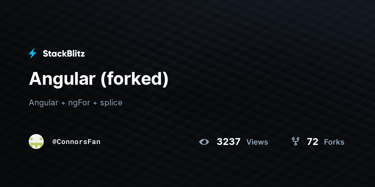 Angular (forked) - StackBlitz