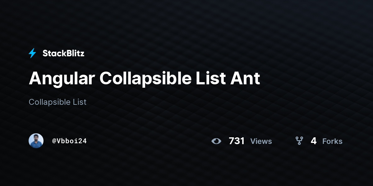 Angular Collapsible List Ant - StackBlitz