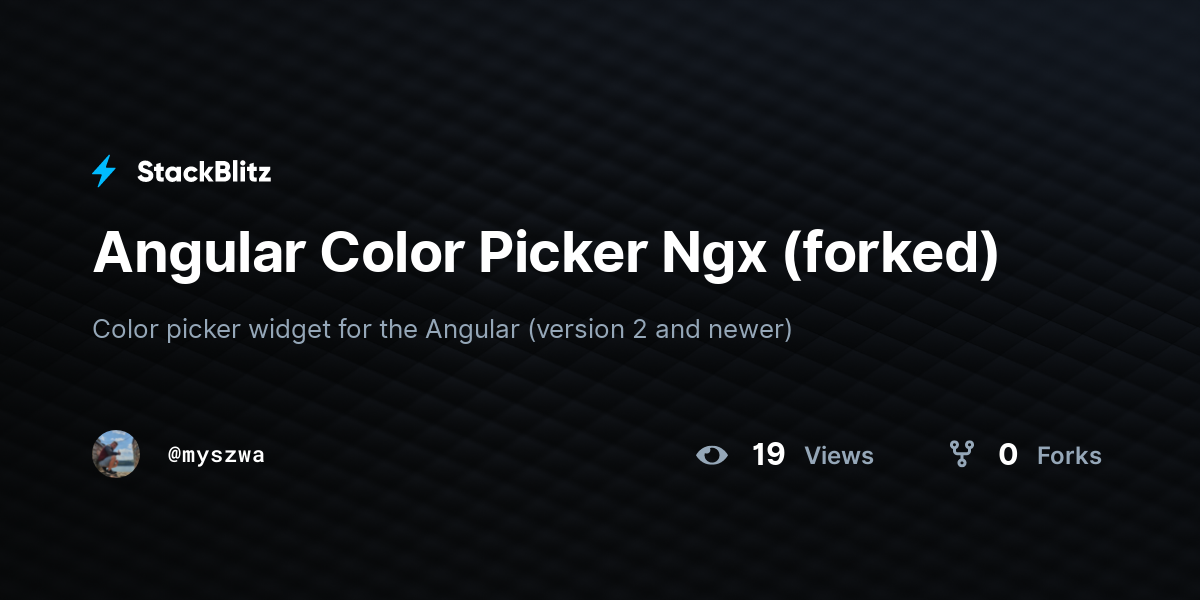 Angular Color Picker Ngx (forked) - StackBlitz Angular Color Picker Ngx (forked) - StackBlitz