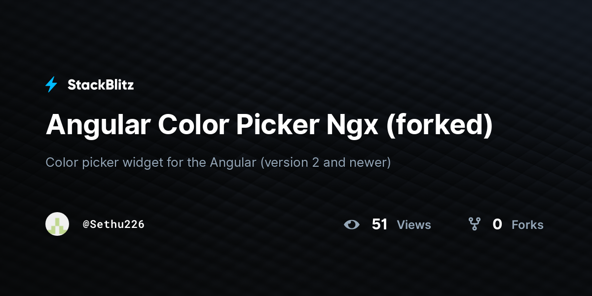 Angular Color Picker Ngx (forked) - StackBlitz Angular Color Picker Ngx (forked) - StackBlitz