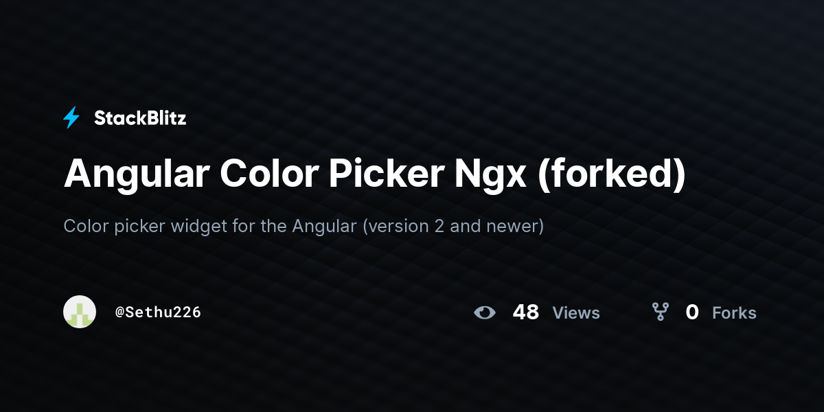 Angular Color Picker Ngx (forked) - StackBlitz Angular Color Picker Ngx (forked) - StackBlitz
