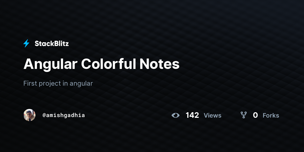 Angular Colorful Notes - StackBlitz
