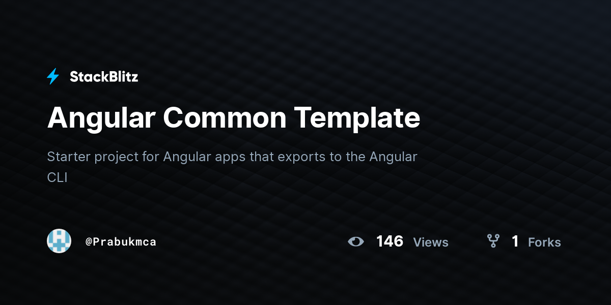 Angular Common Template - StackBlitz