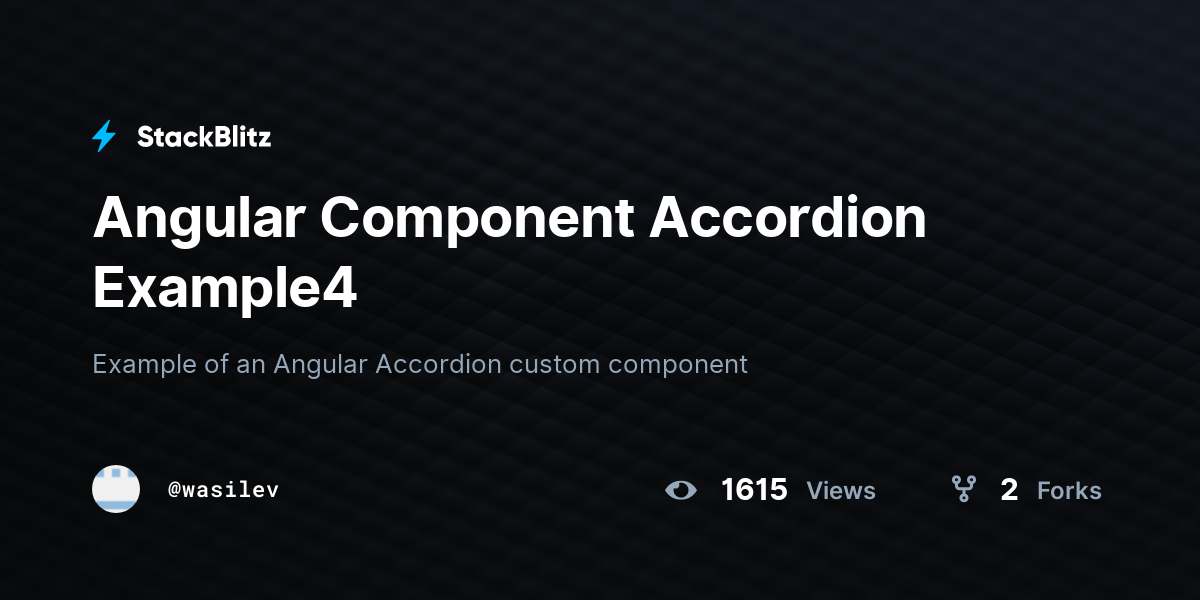 Angular Component Accordion Example4 Stackblitz