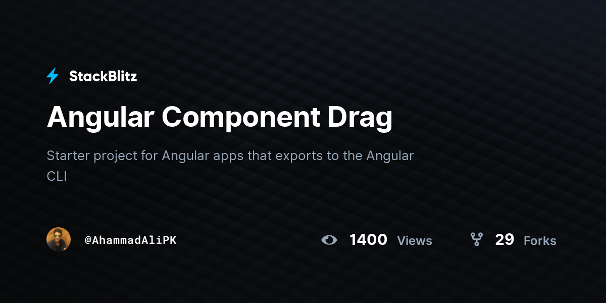 Angular Component Drag - StackBlitz