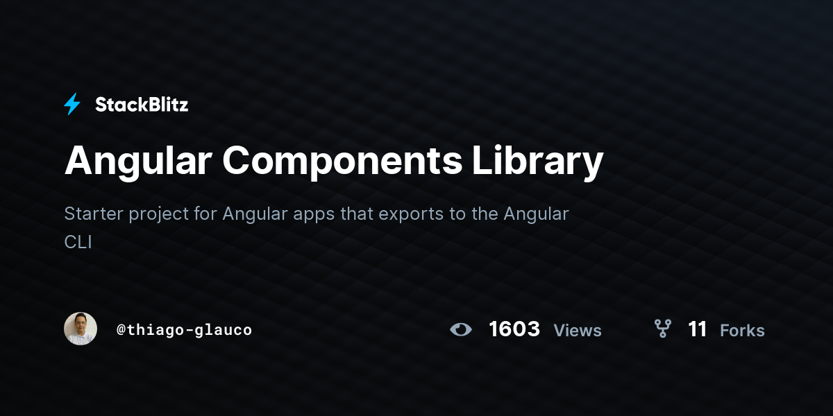 Angular Components Library - StackBlitz