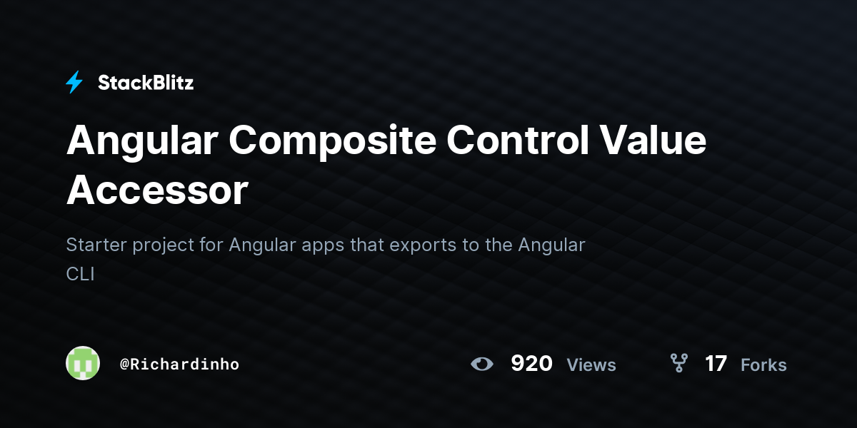 Angular Composite Control Value Accessor - StackBlitz