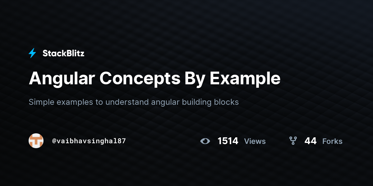 Angular Concepts By Example - StackBlitz