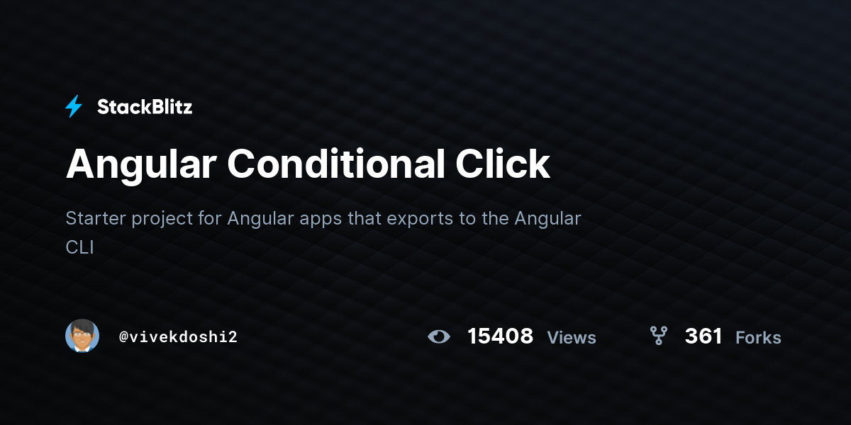 Angular Conditional Click - StackBlitz