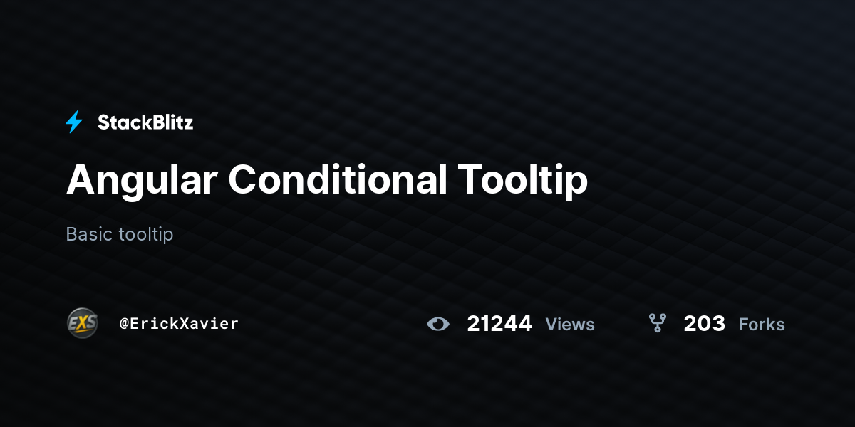Angular Conditional Tooltip - StackBlitz