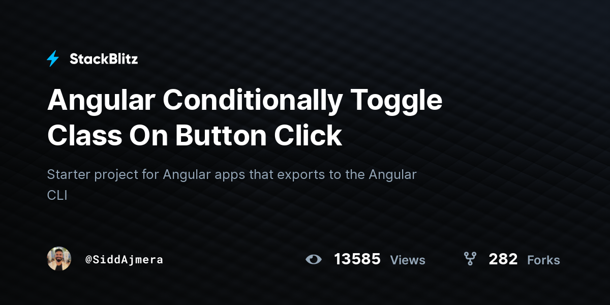 Angular Conditionally Toggle Class On Button Click - StackBlitz